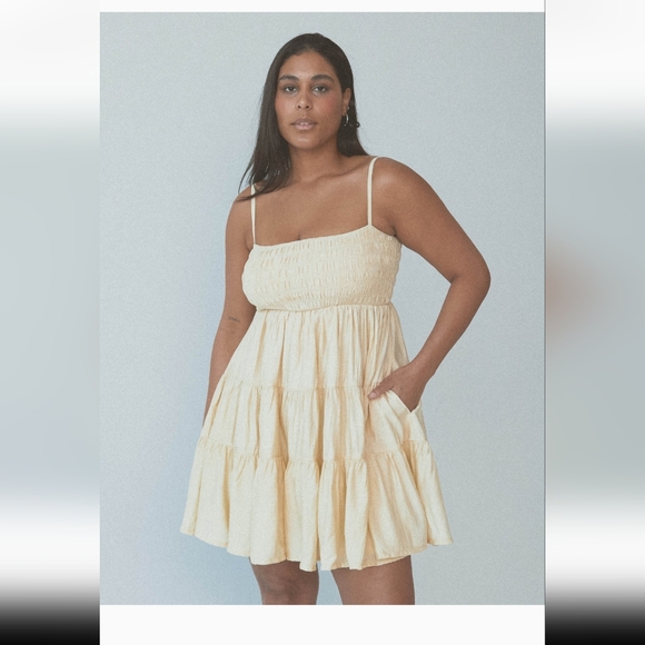 Klassy Network | Dresses | Nwt Klassy Network Tiered Mini Brami Dress Light Yellow Size M | Poshmark